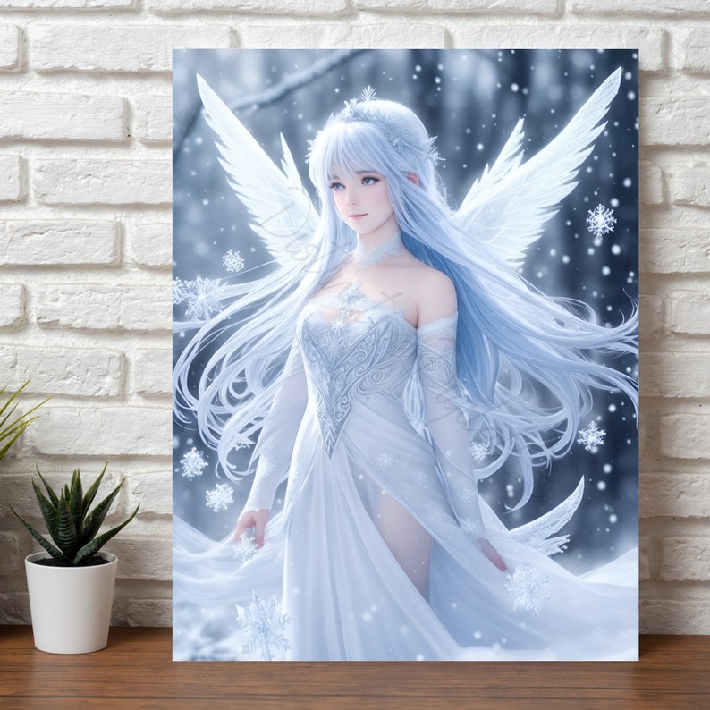 Fairy Tale Inspired Frost Fairy Digital Art Snowy Snowflakes Wonderland ...