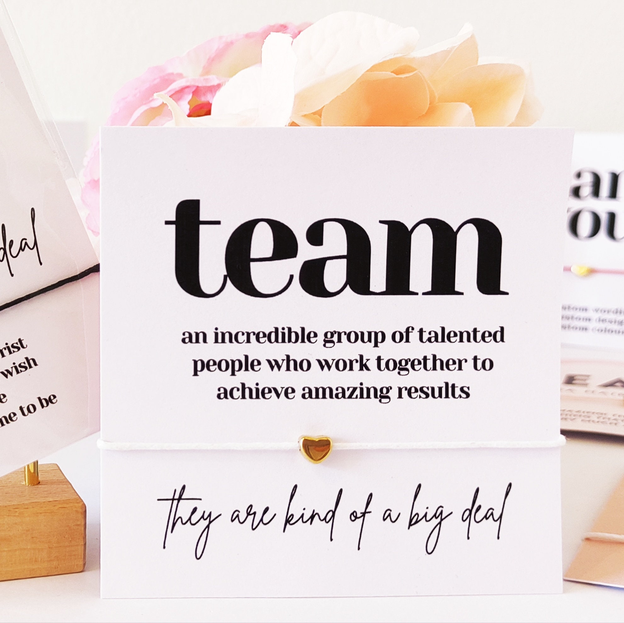 Personalized Wish Bracelet and Custom Card for Team. Thank You Gift ...
