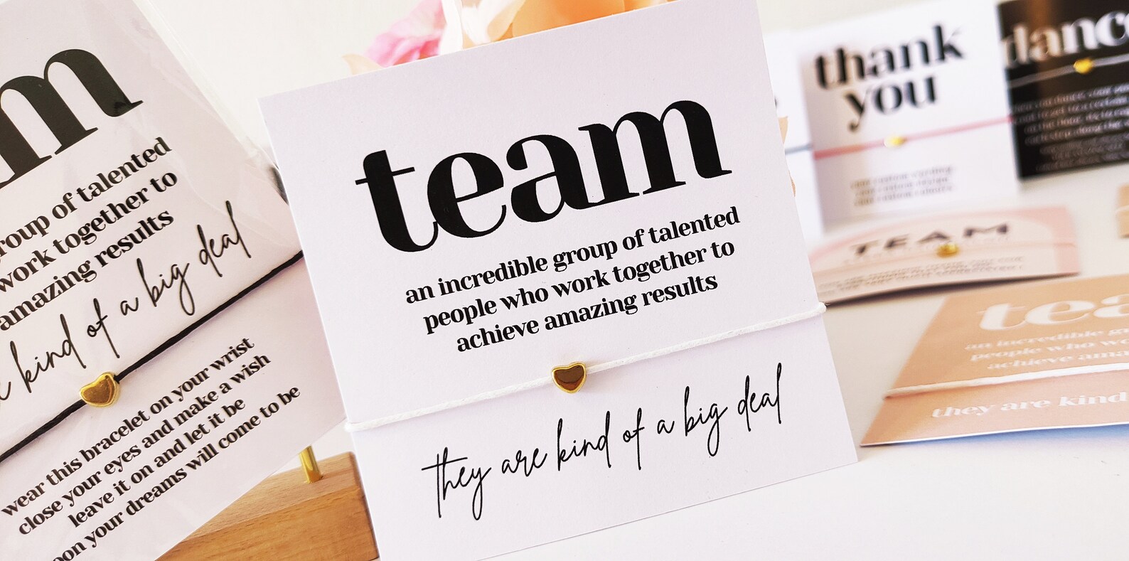 Personalized Wish Bracelet and Custom Card for Team. Thank You Gift ...