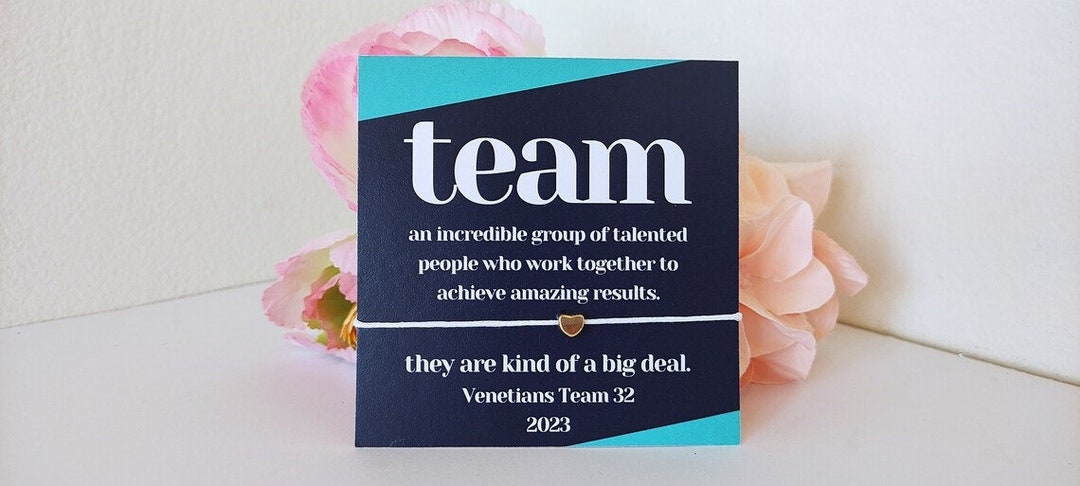 Sports Team Gift Team Spirit Bracelets and Customized Card ...