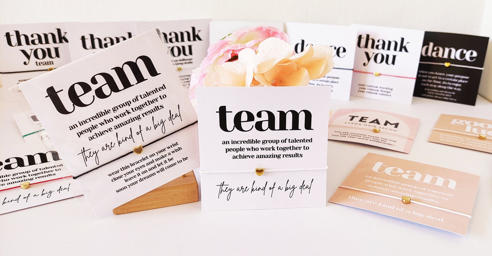 Personalized Wish Bracelet and Custom Card for Team. Thank You Gift ...