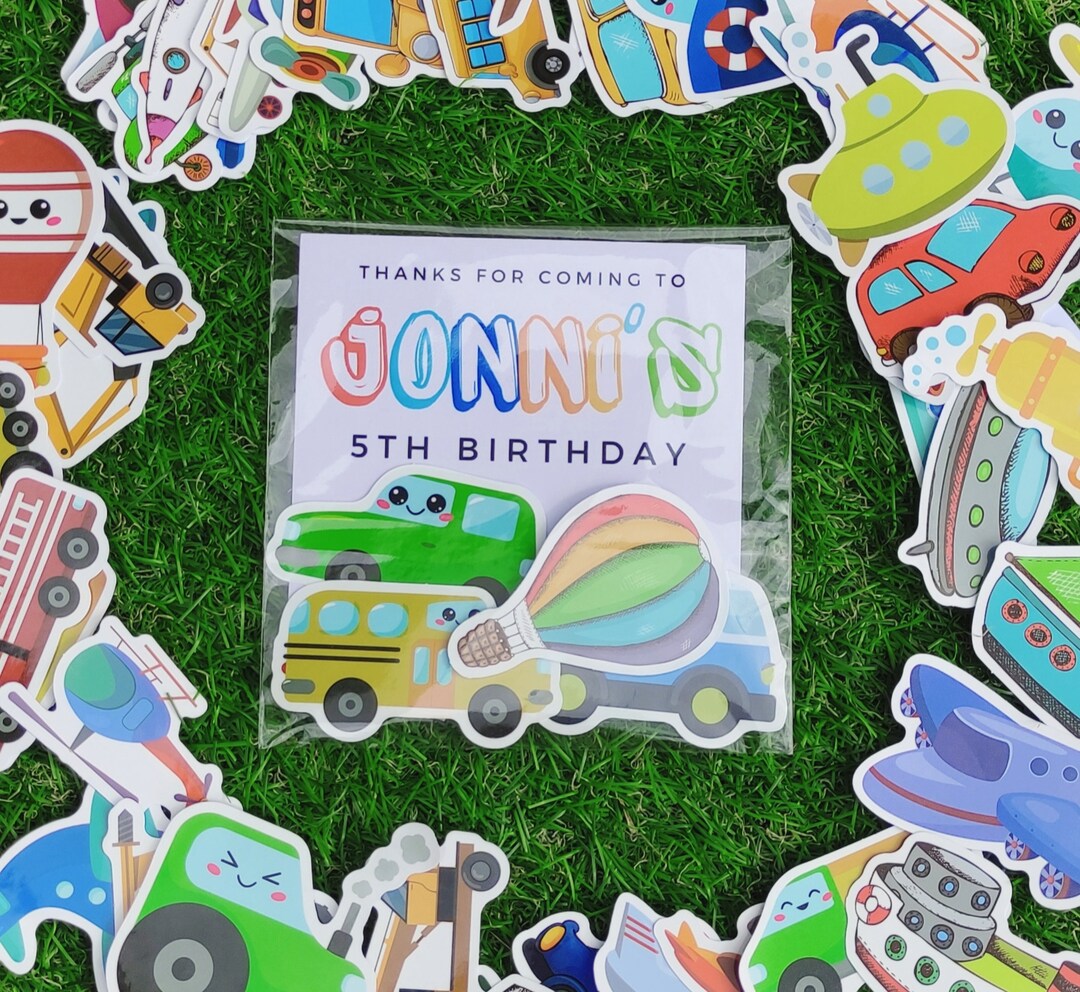 Personalised Cars Transport Traffic Vehicle Favors Boys Birthday Party ...