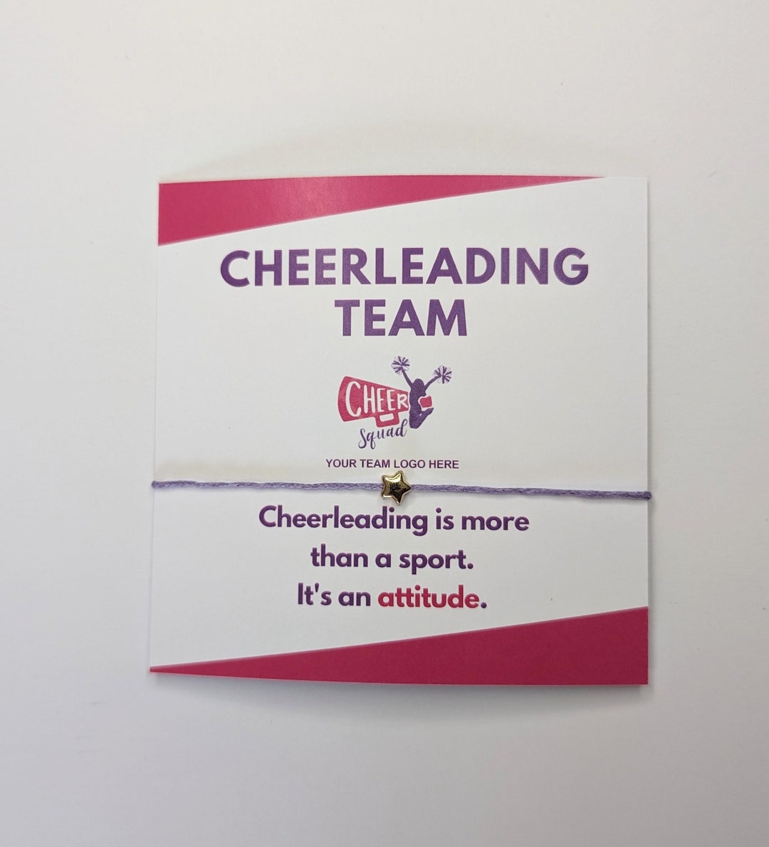 Cheerleading Team Gift Custom Card & Charm Bracelet Cheerleader ...