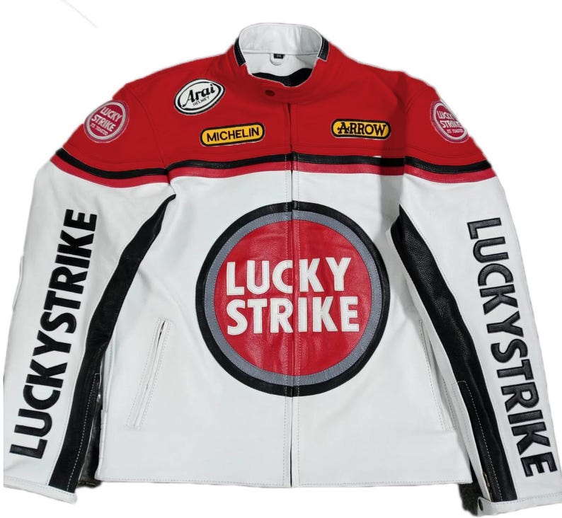 Rare Vintage F1 Lucky Strike Leather Jacket, Vintage Rare Leather ...