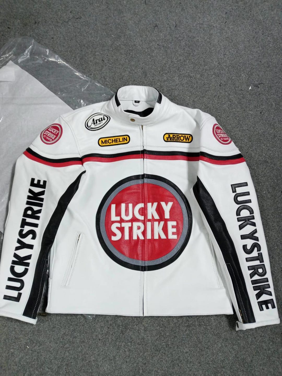 Rare Vintage F1 Lucky Strike Leather Jacket, Vintage Rare Leather ...