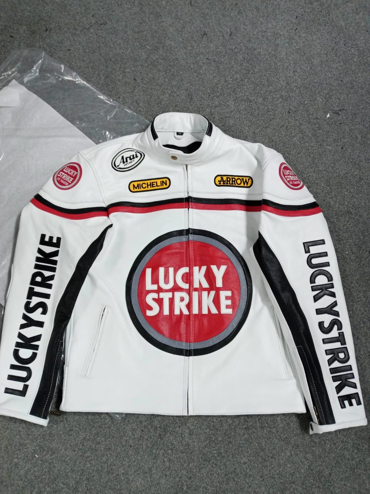 Rare Vintage F1 Lucky Strike Leather Jacket, Vintage Rare Leather ...