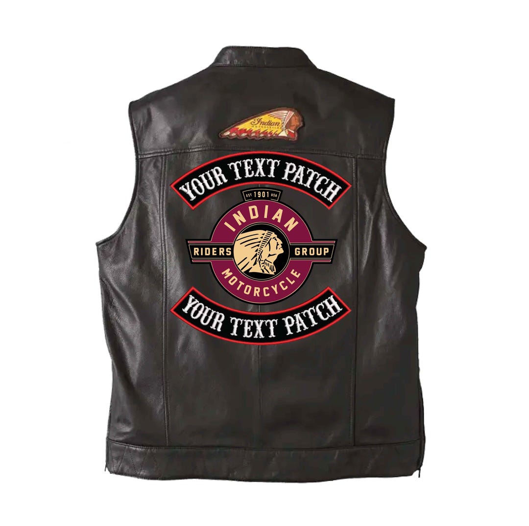 New Indian Motorcycle Leather Biker Vest Real Premium Quality Cowhide ...