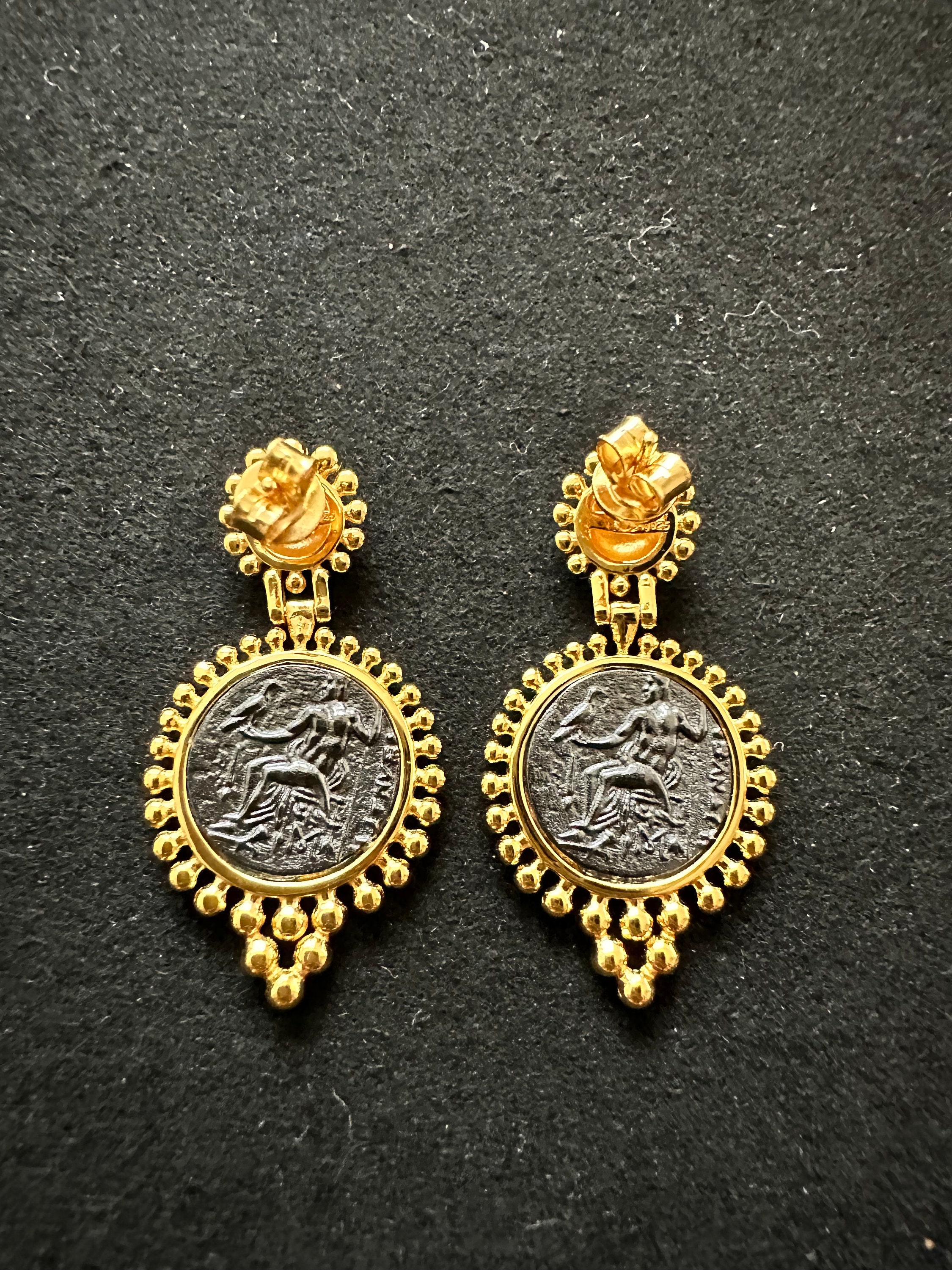 God Hercules Gold Vermeil Earring - Etsy