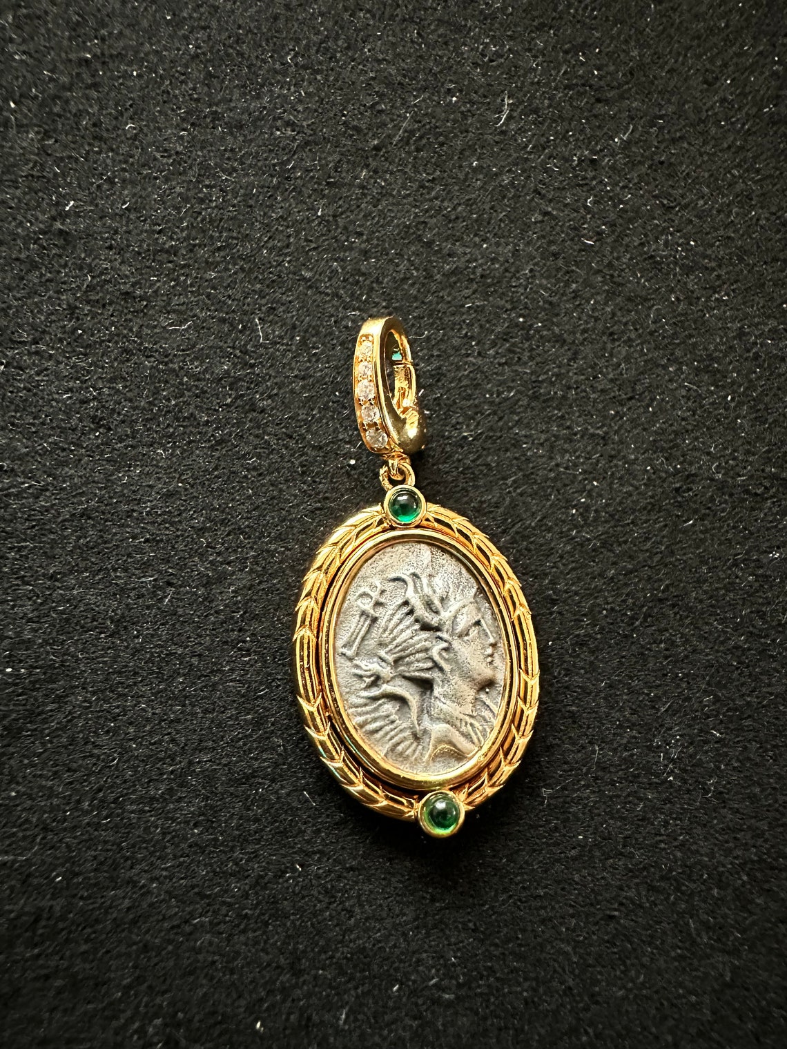 Ancient Rotating Coin Goddess Victory Pendant - Etsy