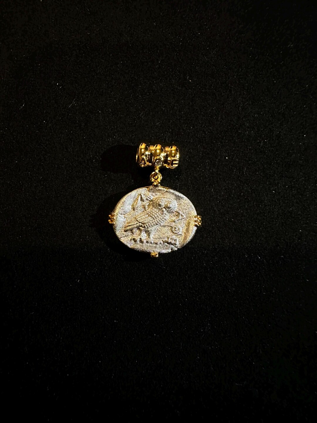 Oval Ancient Coin Goddess Athena Gold Vermeil Necklace Pendant - Etsy