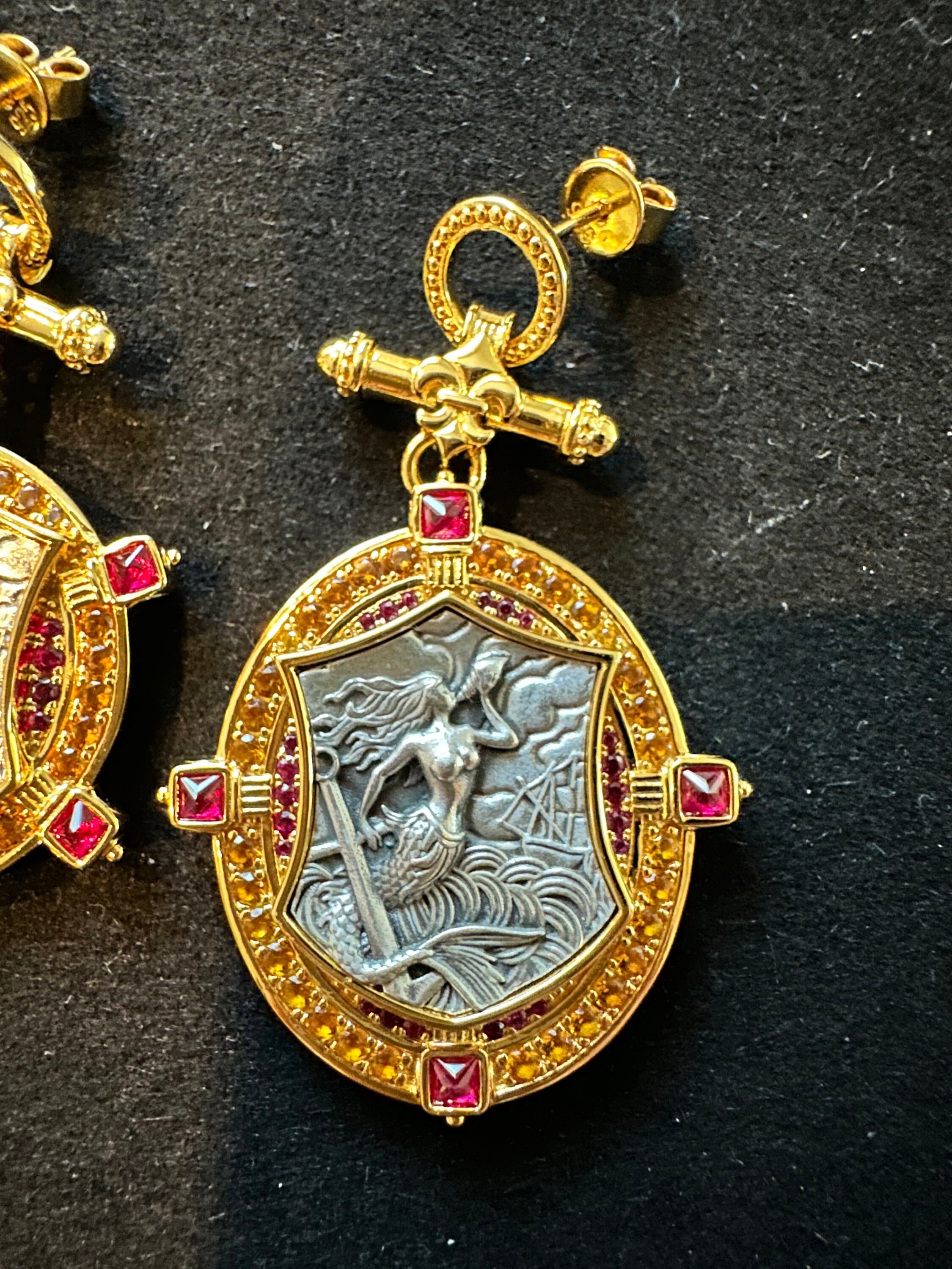 Ancient Roman Coin Atargatis, the Mermaid Goddess Earring - Etsy