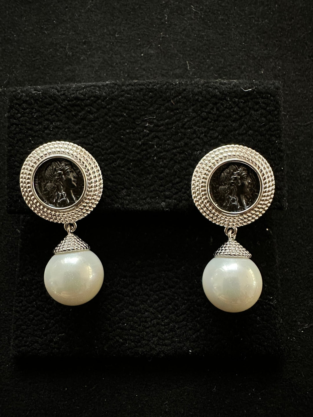 God Hermes Roman Coin Pearl Earring - Etsy
