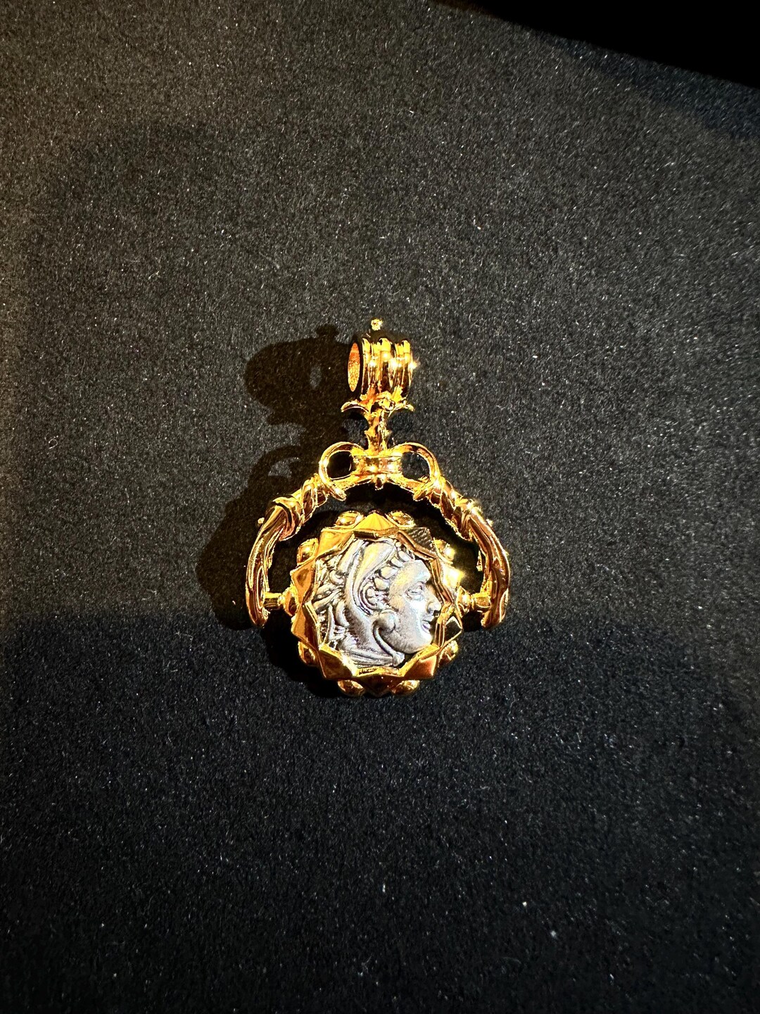 God Hercules Gold Vermeil Spinning Roman Coin Pendant - Etsy