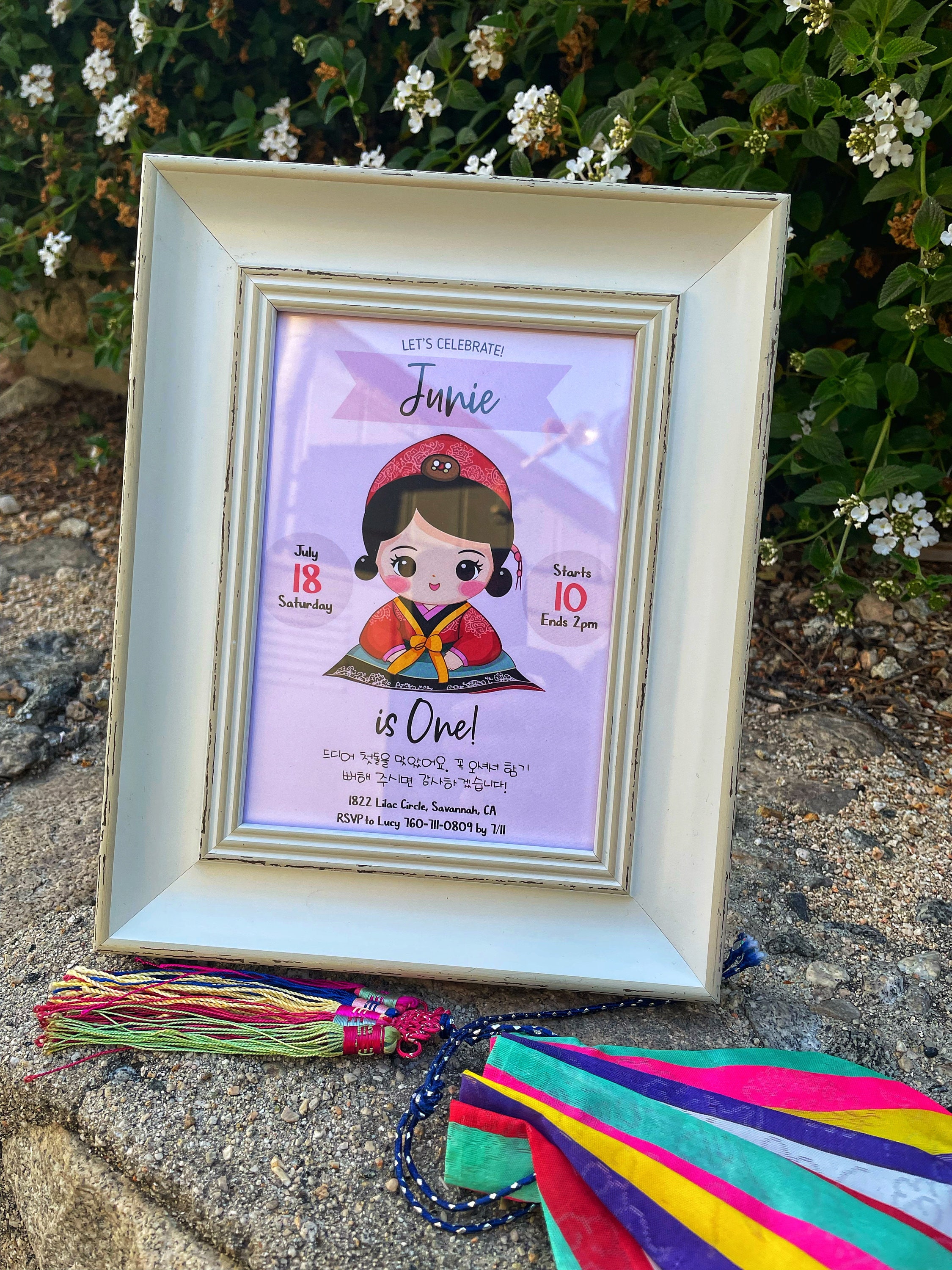 Korean First Birthday Invitation Girl Korean Dol Birthday Party Korean ...