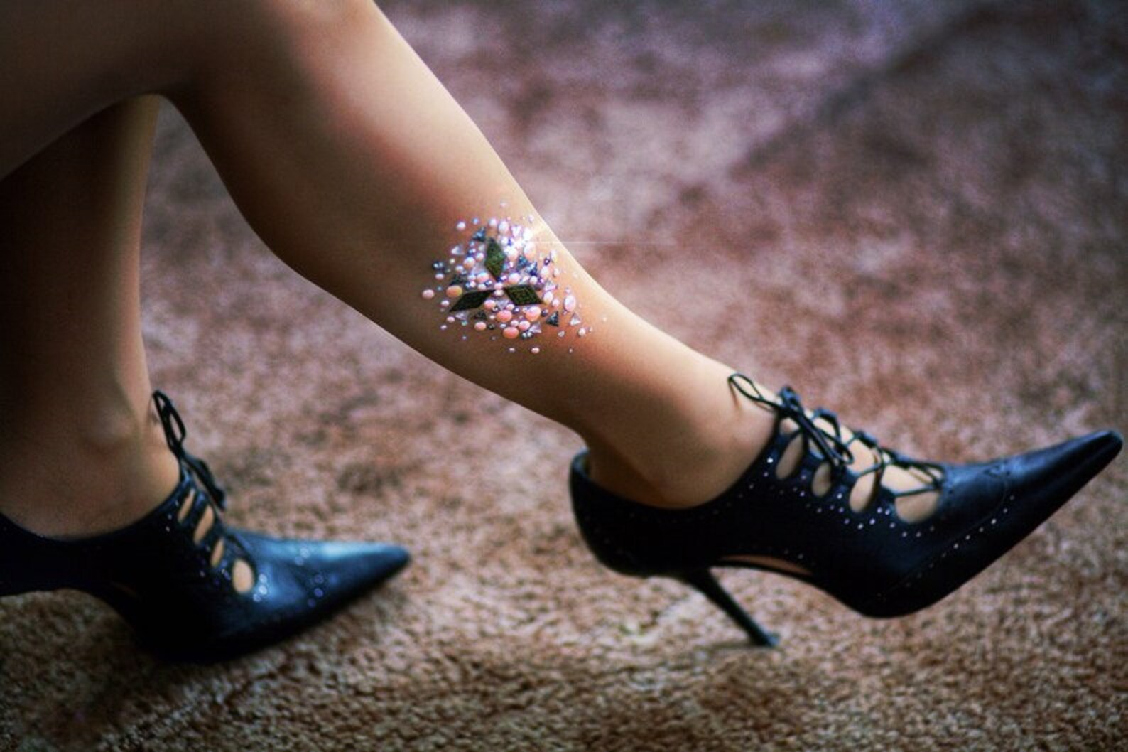Exquisite Crystal Tattoo Tights | Bedazzled Pantyhose | Designer Nylons ...