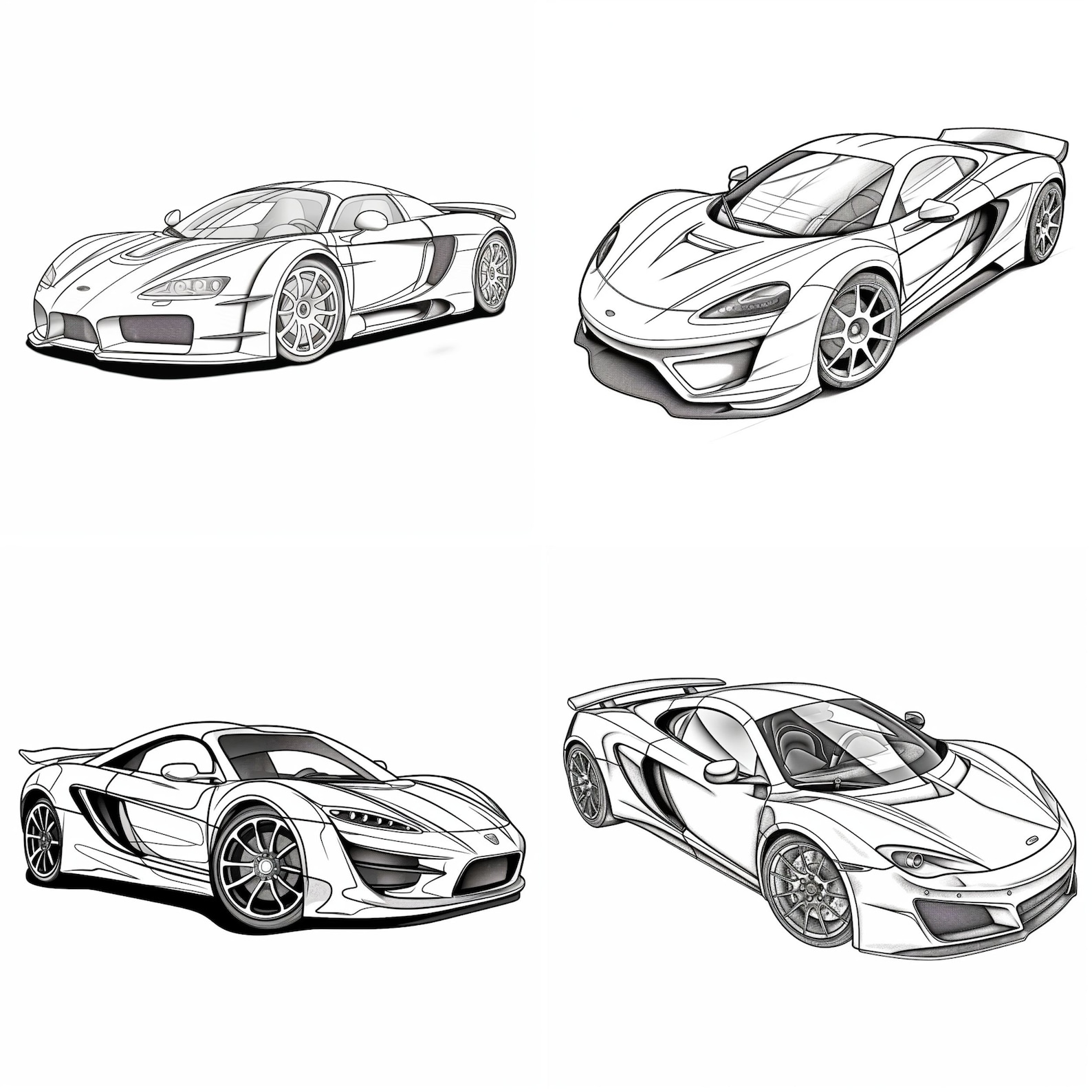 Sports Car Coloring Pages - Etsy