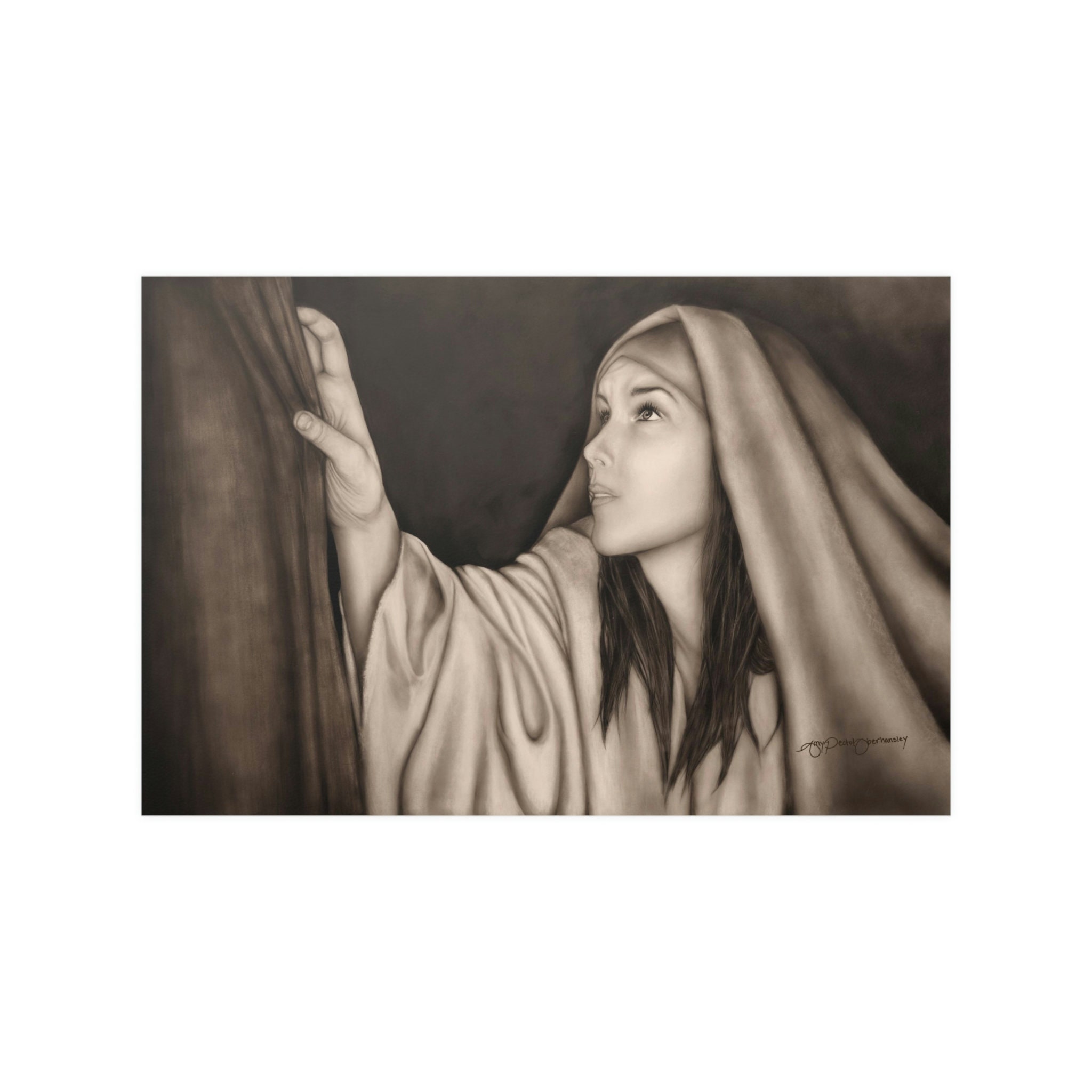 Woman Healed, Satin Print, Fringe of Jesus Garment, Hem of Robe, Bible ...