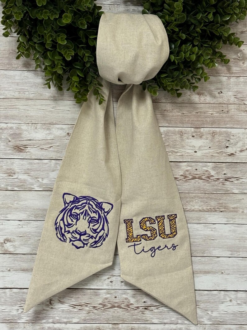 LSU Wreath Sash, Monogrammed Wreath Sash, Personalized Sash for Wreath ...