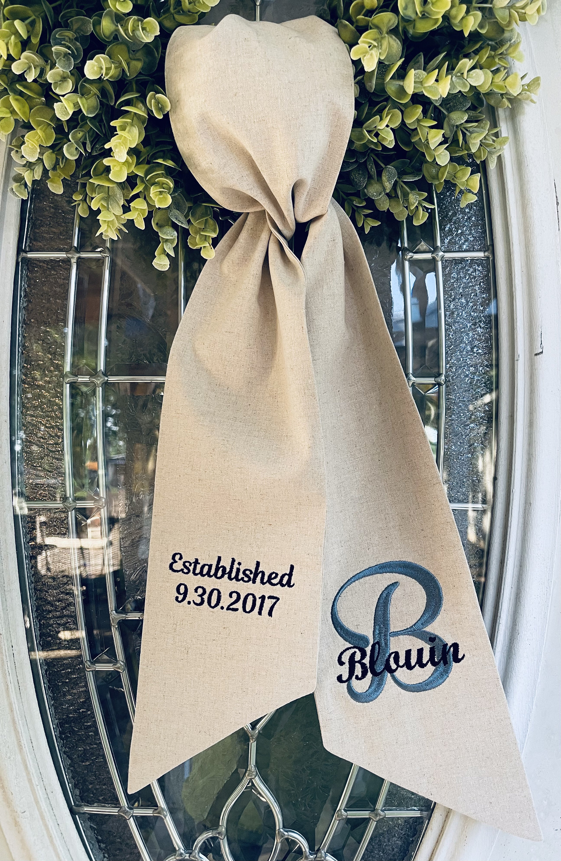 Sash Wedding, Wedding or Anniversary Gift, Monogrammed Wreath Sash ...