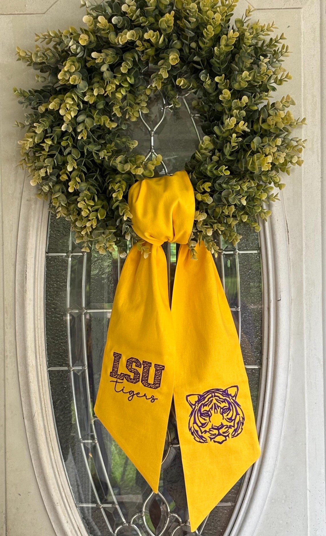 LSU Wreath Sash, Mascot, Decor, Monogrammed Wreath Sash, Personalized ...
