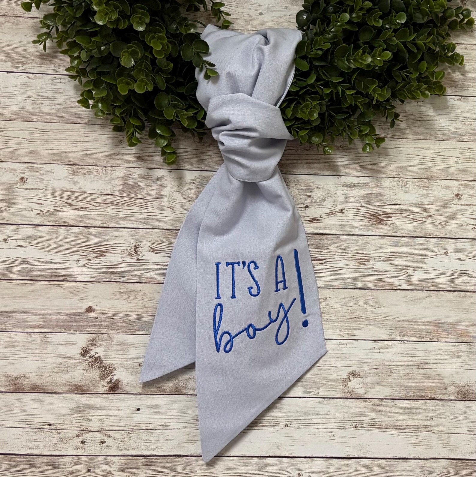 Sash Gender Reveal, Baby Shower Gift, Monogrammed Wreath Sash ...