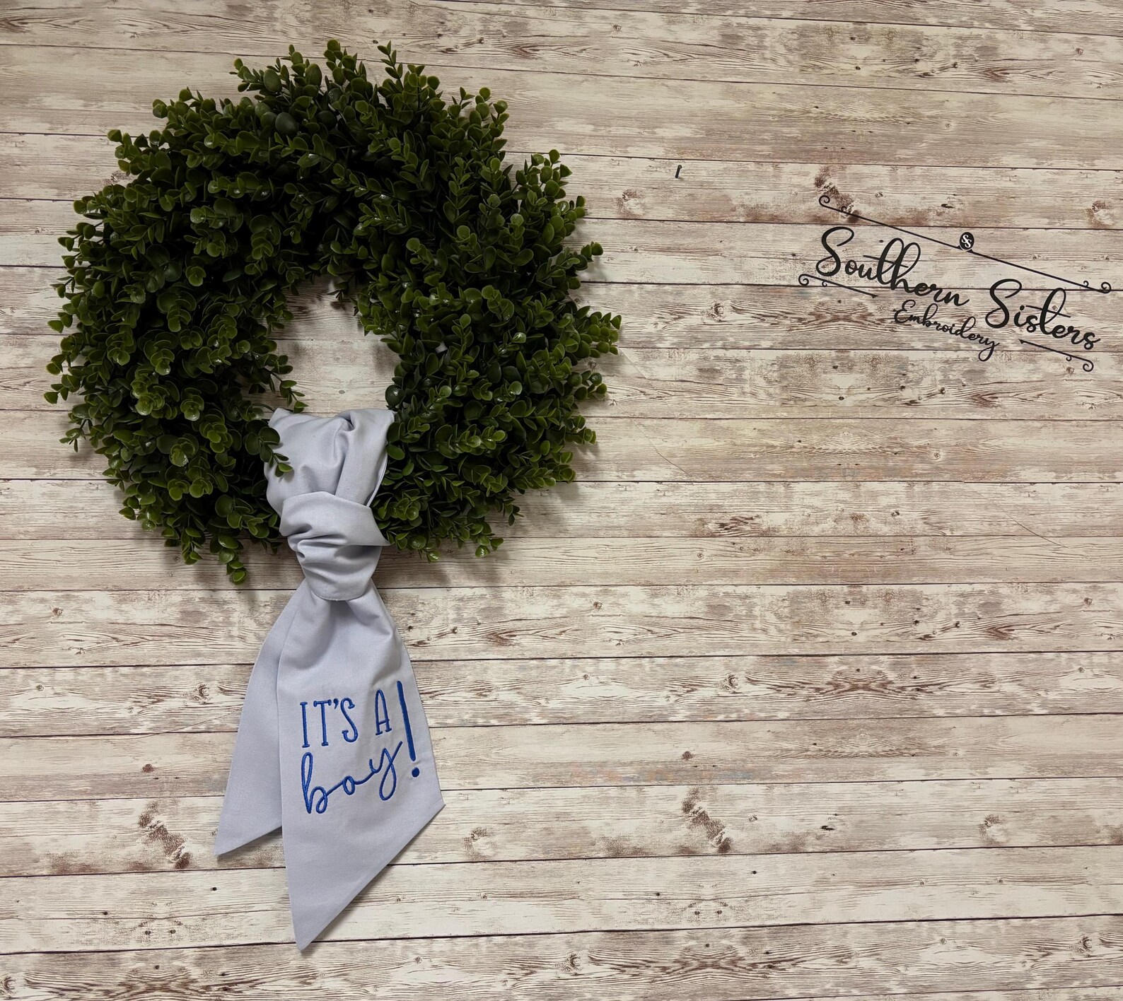 Sash Gender Reveal, Baby Shower Gift, Monogrammed Wreath Sash ...