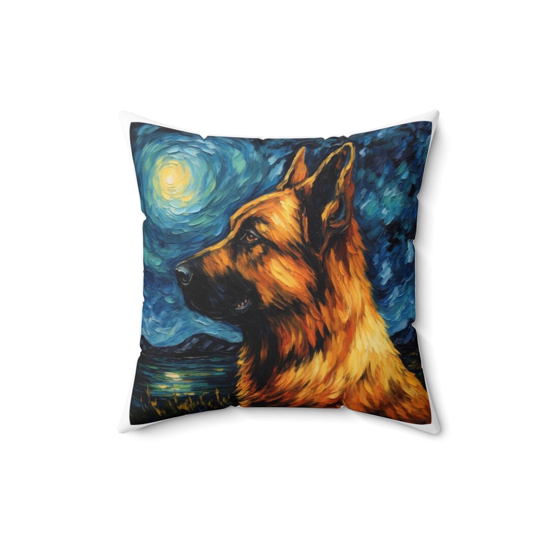 German Shepherd K9 Starry Night Van Gogh Style Dog Art Basic - Etsy