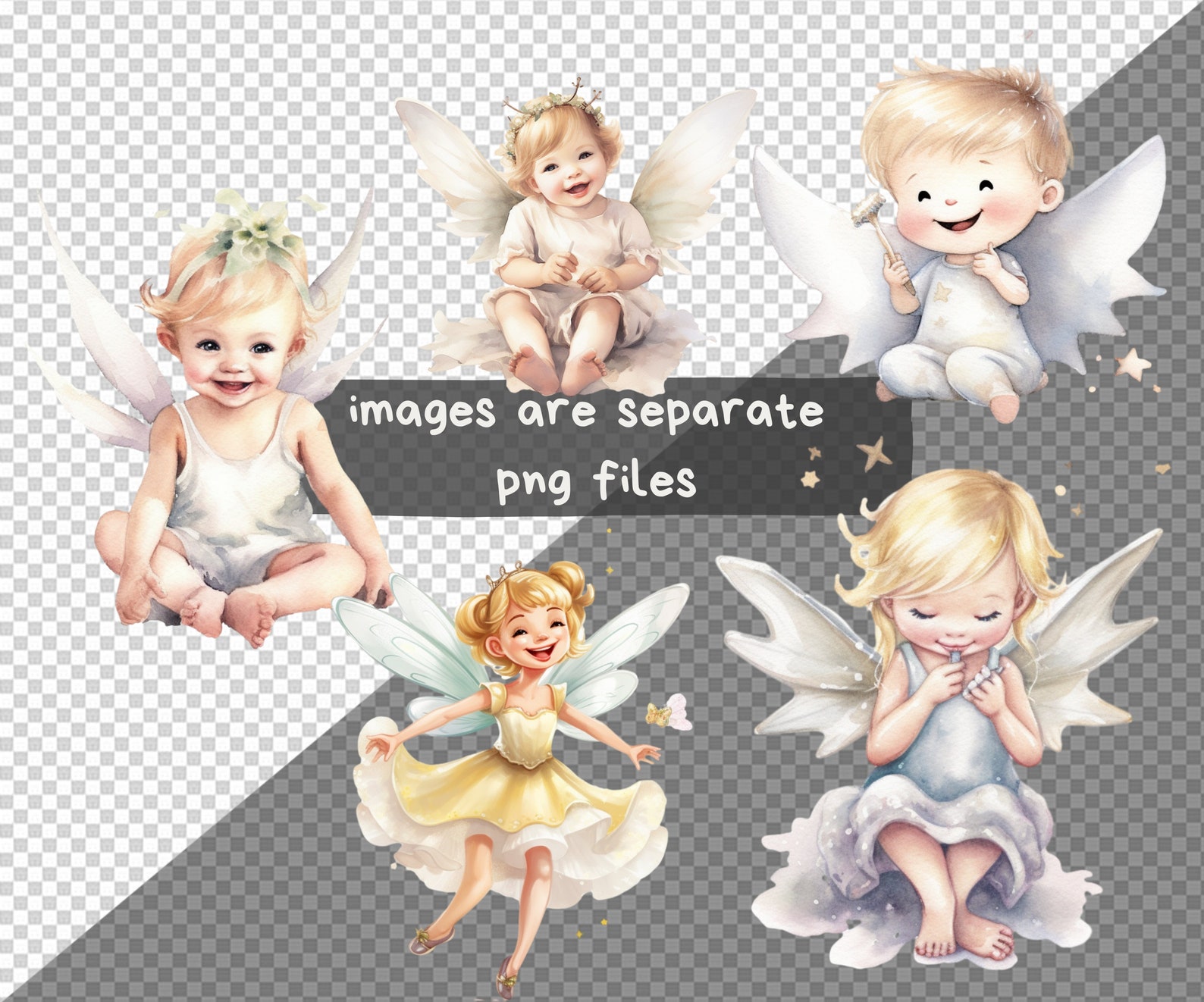 Cute Tooth Fairy Clipart, Little Fairy Characters, Nursery, Kids, Wings ...