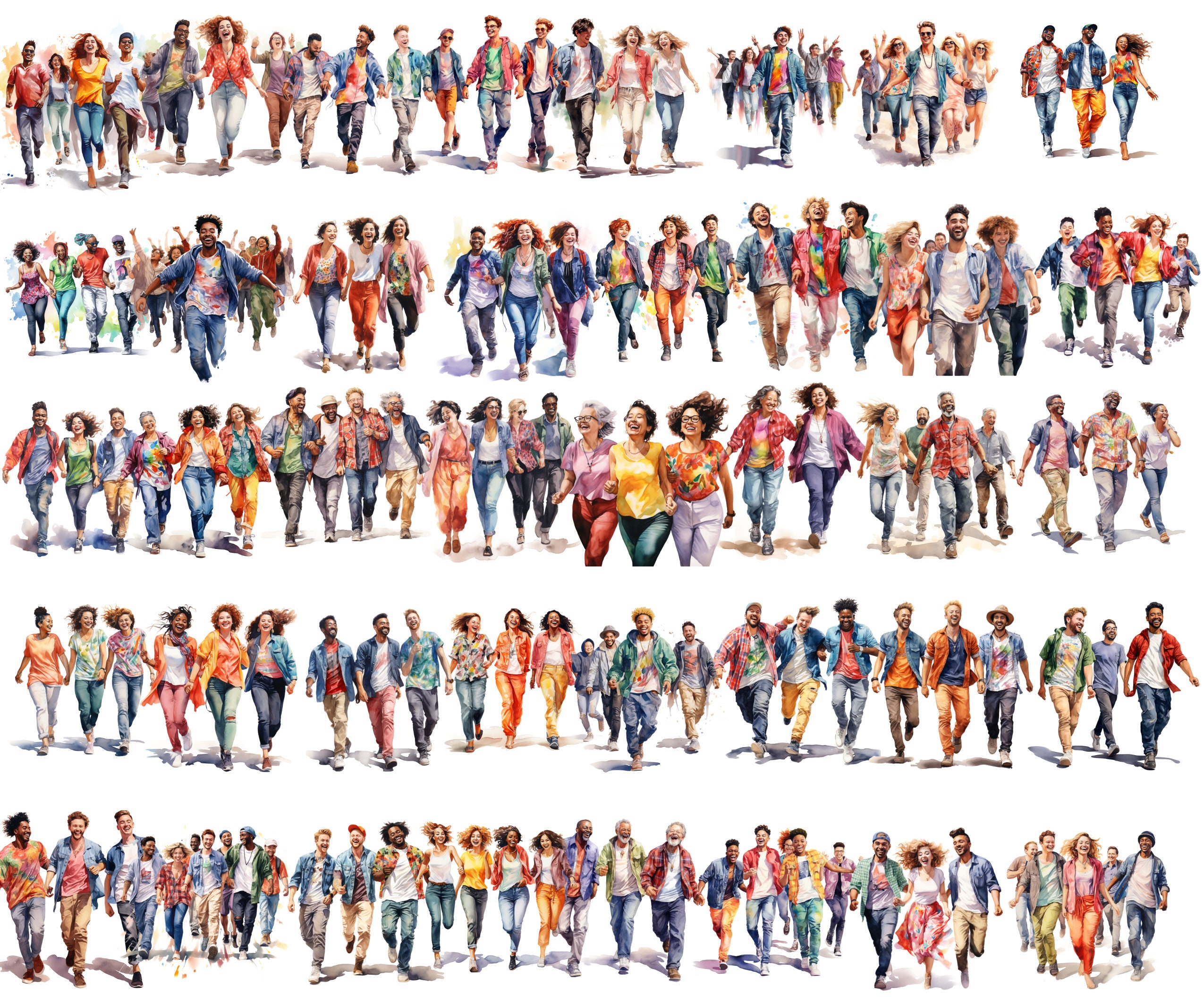 Happy Human Multiracial Clipart, Smiling Faces, People, Digital ...