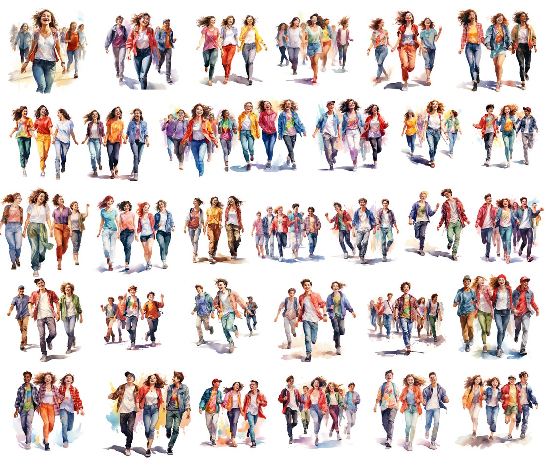 Happy Teenager Clipart, Teens Clip Art, Ethnic Diversity, Digital ...