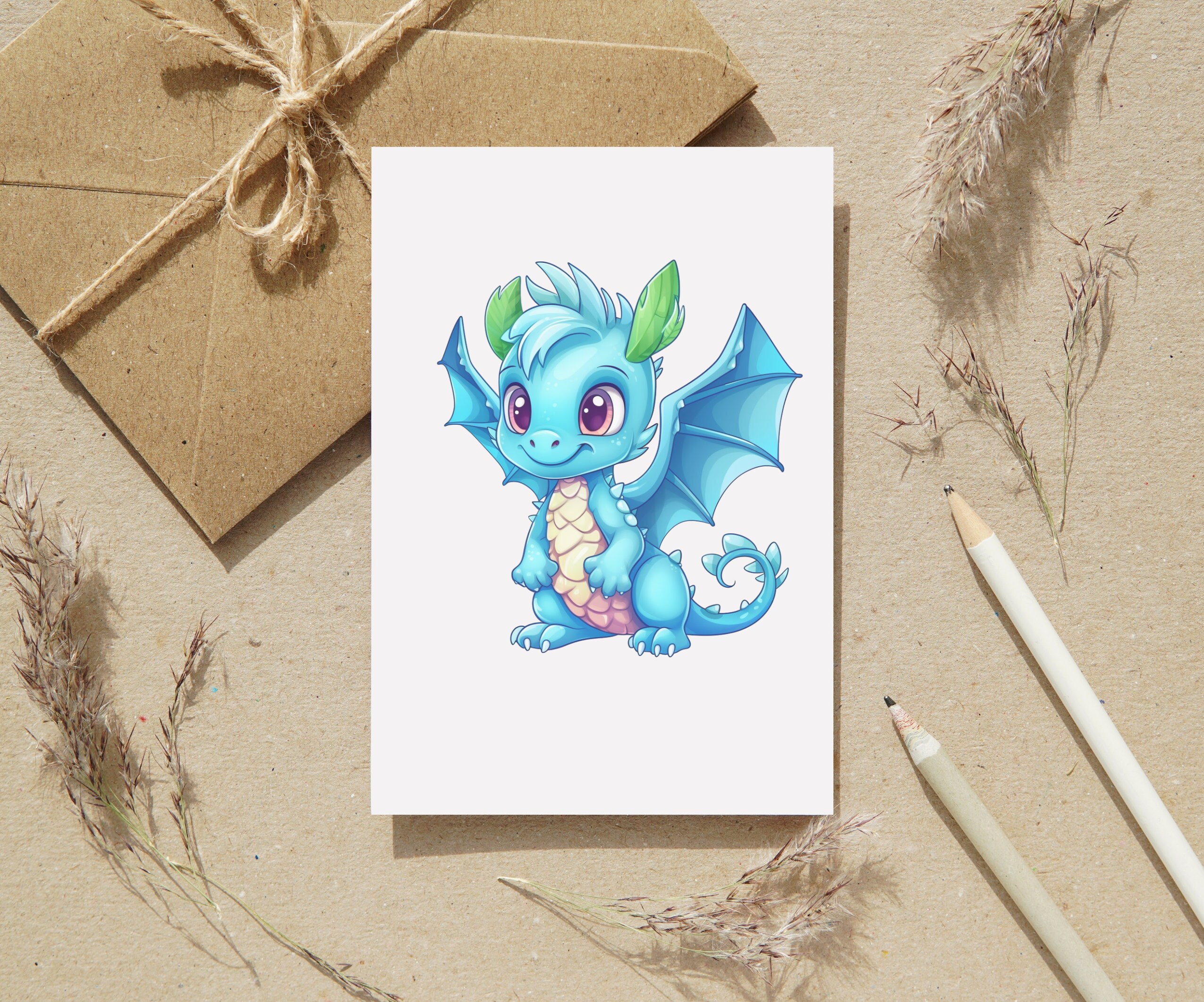 Adorable Dragon Clipart Set Kawaii Dragon Chibi Dragon - Etsy