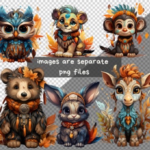 Tribal Animals Clipart, Native American, Digital Pintables, Bundle ...
