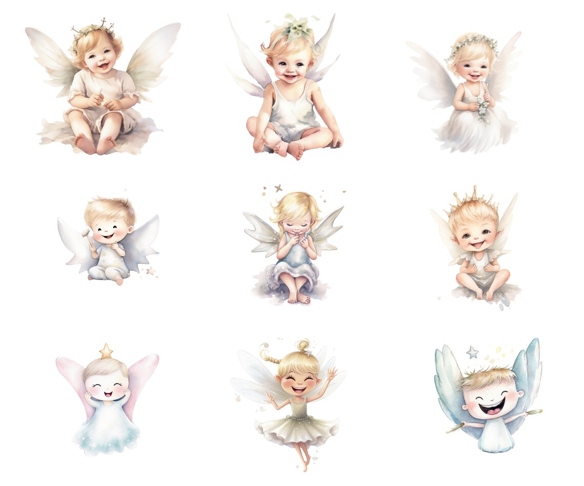 Cute Tooth Fairy Clipart, Little Fairy Characters, Nursery, Kids, Wings ...