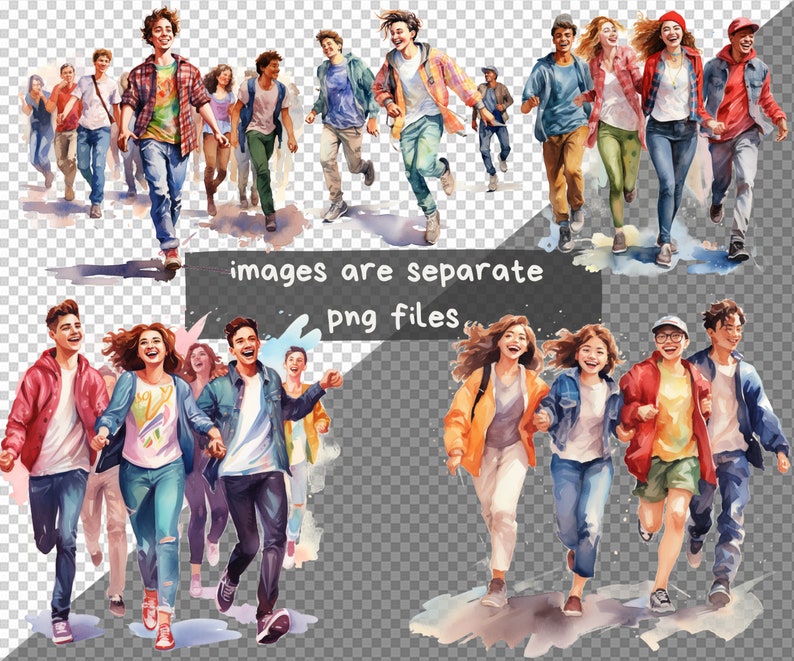 Happy Teenager Clipart, Teens Clip Art, Ethnic Diversity, Digital ...