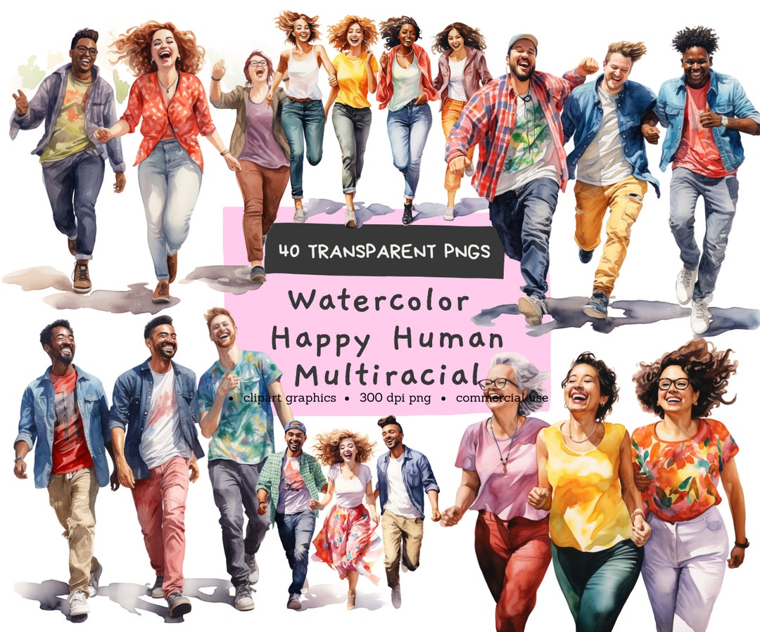 Happy Human Multiracial Clipart, Smiling Faces, People, Digital ...