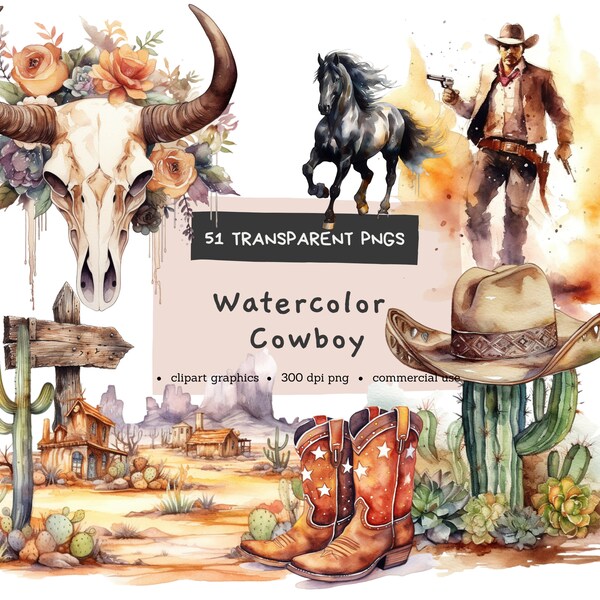 Cowboy Clipart - Etsy