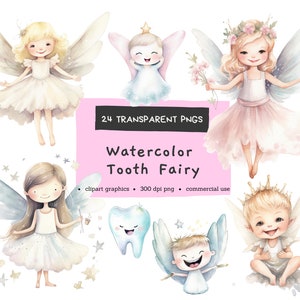 Cute Tooth Fairy Clipart, Little Fairy Characters, Nursery, Kids, Wings ...