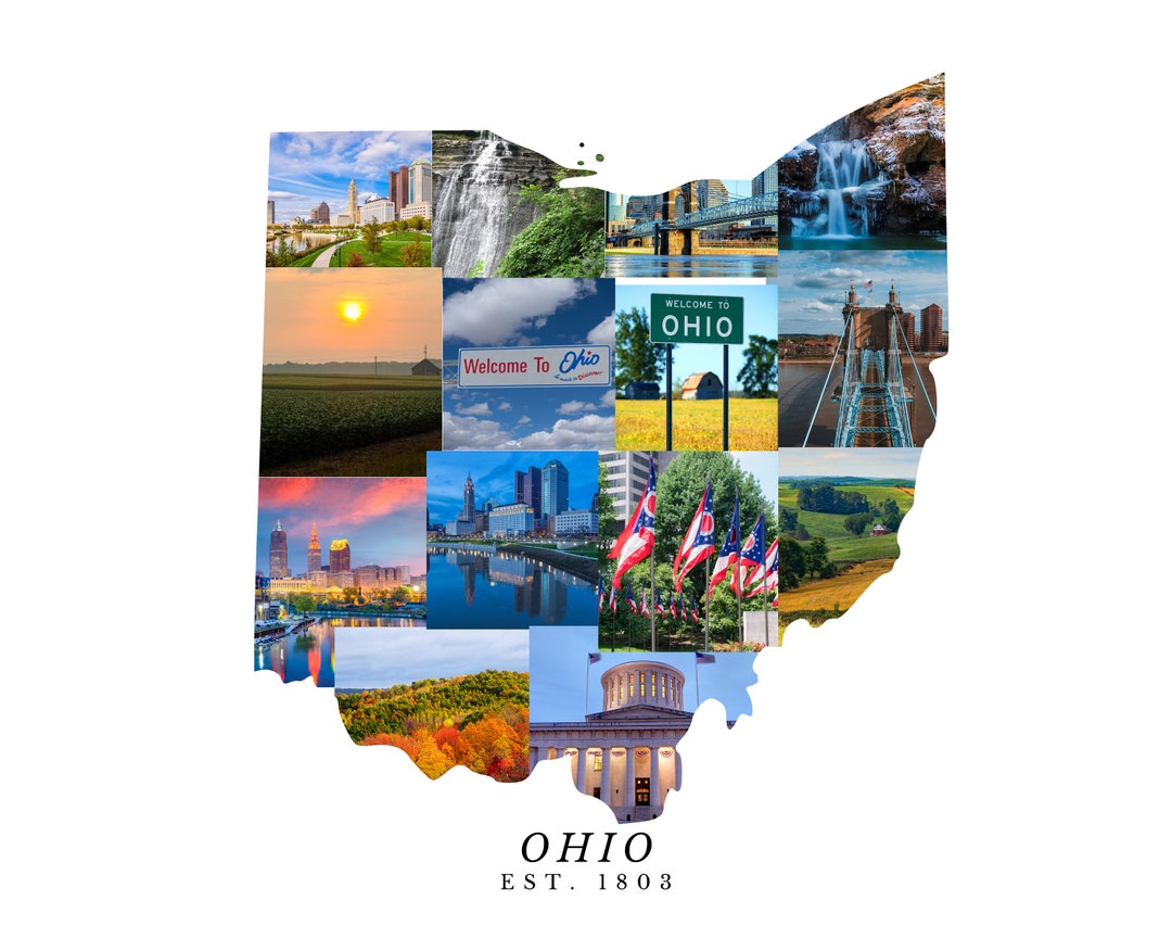 Collage Wall Art Map - Etsy