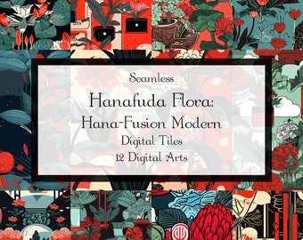 Hanafuda Flora: A Year of Floral Beauty Japanese Repeating Seamless ...