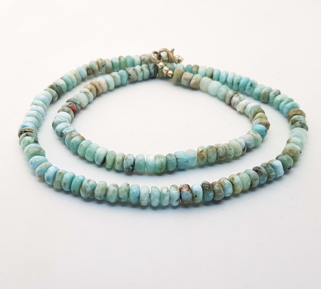NATURAL LARIMAR BEADS Larimar Gemstones Rondelle Beads for - Etsy