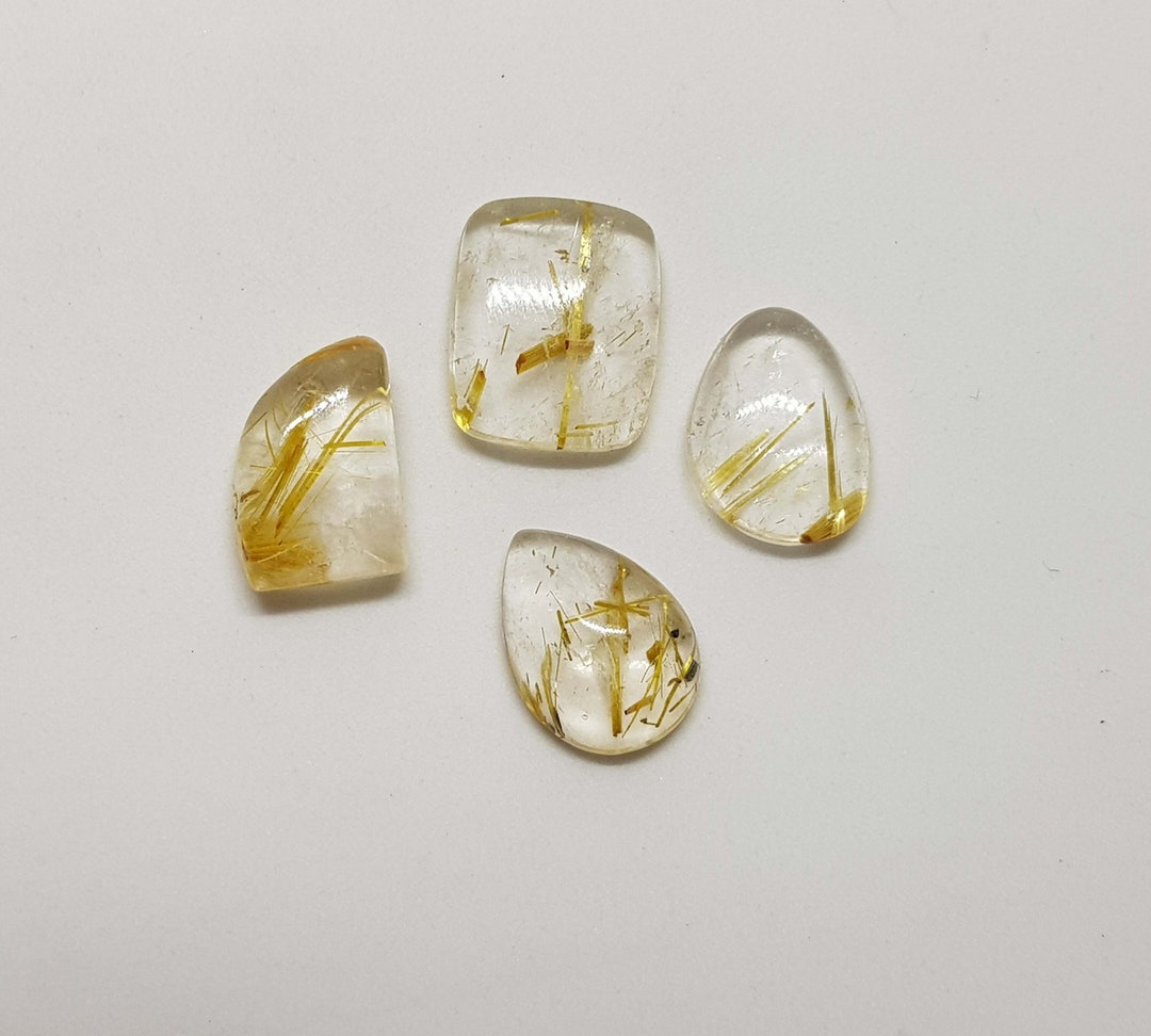 Natural Golden Rutilated Quartz Cabochon Mix Shaped Gemstone Good ...