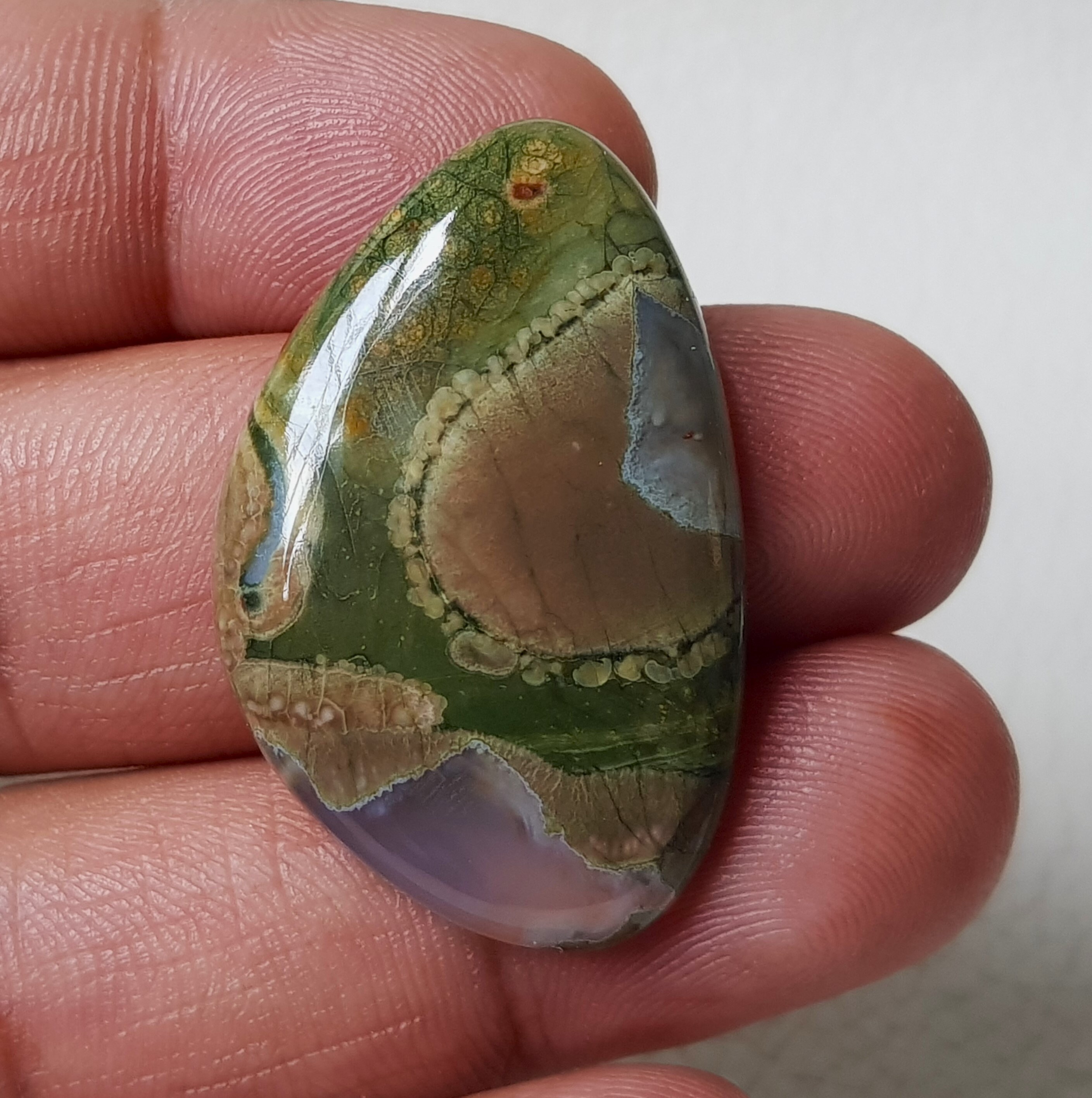 Rhyolite Gemstone Cabochon for Jewellery Making.37x24x6 Mm 8 Gm. Approx ...