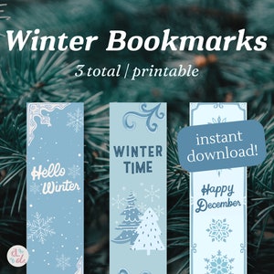 Winter Bookmark Printable for Kids Snow Snowflakes November - Etsy