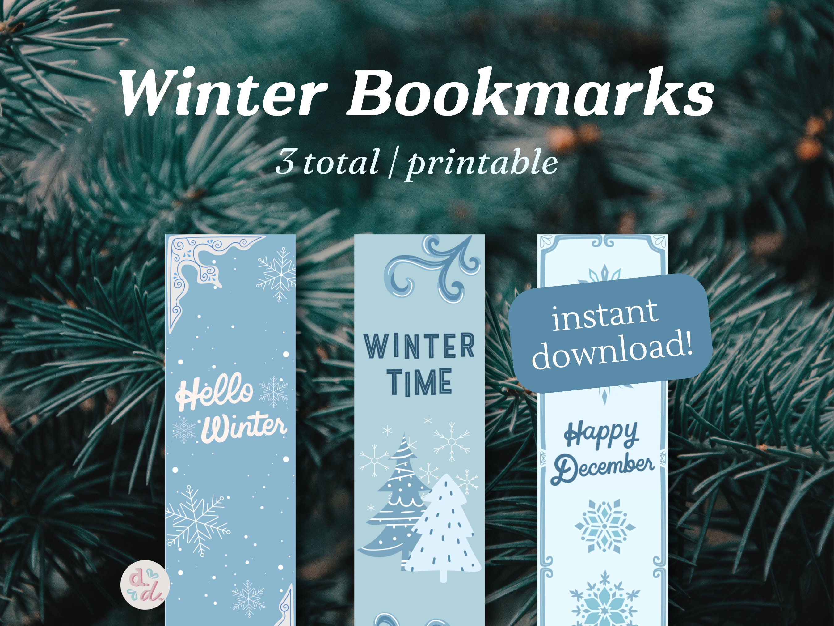 Winter Bookmark Printable for Kids Snow Snowflakes November - Etsy