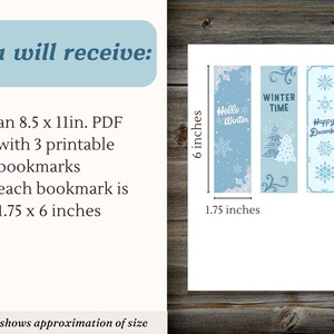 Winter Bookmark Printable for Kids Snow Snowflakes November - Etsy