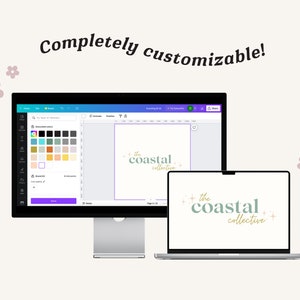 Boho Branding Kit Canva Template DIY Logo Neutral Editable Design ...