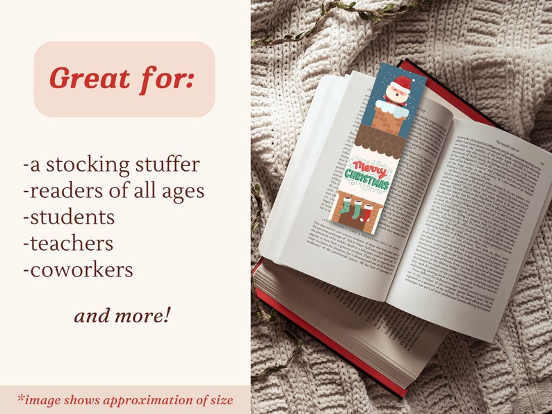 Christmas Bookmark Printable for Kids Santa Snow Holiday December ...