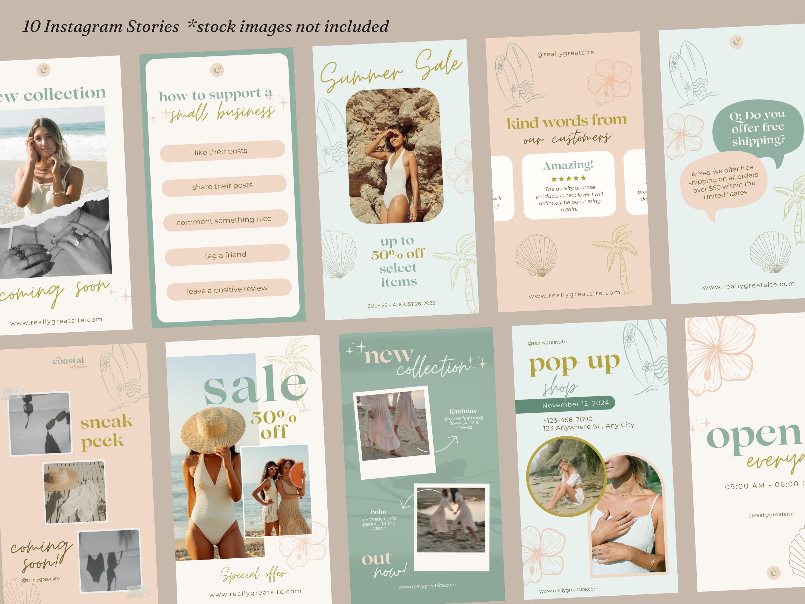 Semi Custom Boho Beach Personal Logo Designing DIY Retro Coastal ...