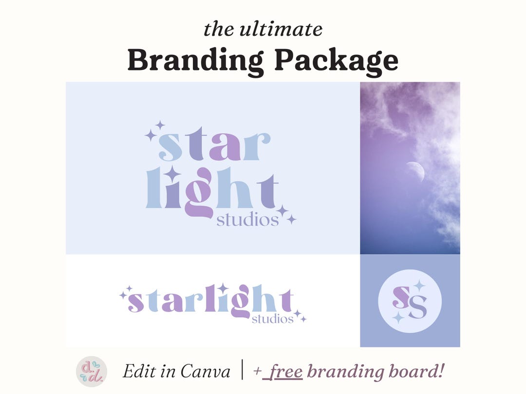 DIY Retro Pastel Branding Kit Canva Template Editable Boho Design ...