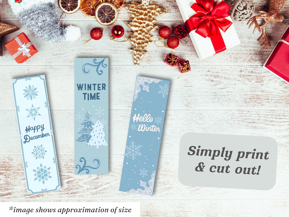 Winter Bookmark Printable for Kids Snow Snowflakes November - Etsy
